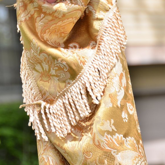 unknown | Accents | Gold Fringe Trim Paisley Brocade Curtains Panels ...